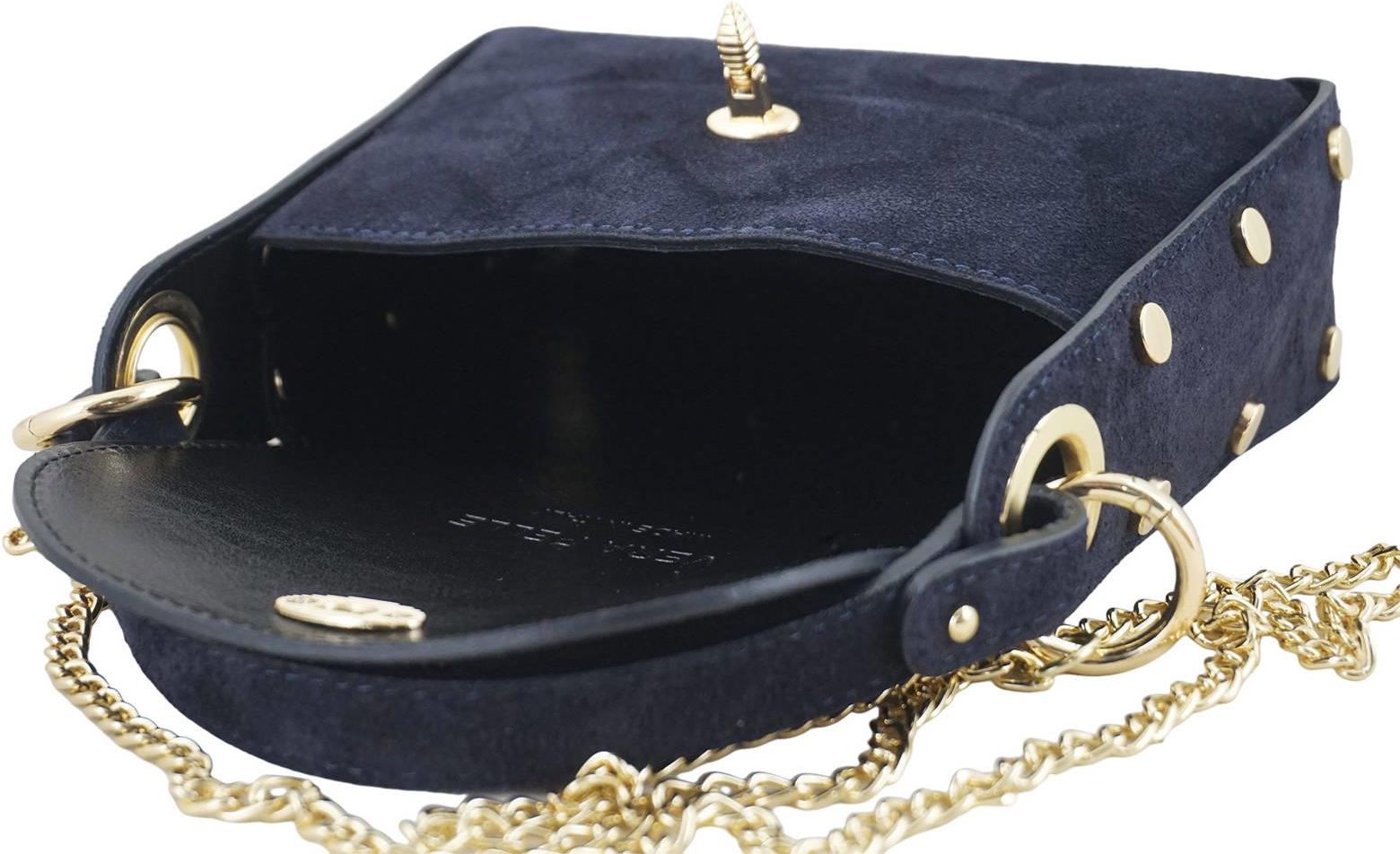 Zamszowe torebki wizytowe - Granatowe - Ceny i opinie - Ceneo.pl