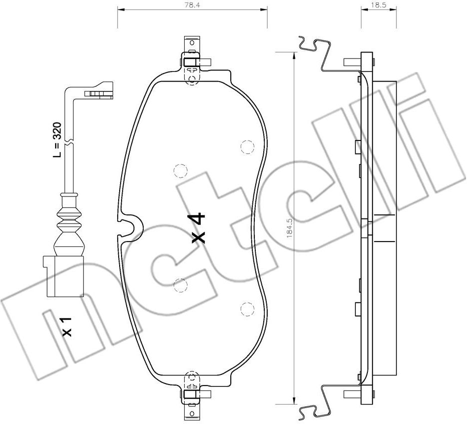 Klocki hamulcowe Metelli Zestaw Klocków Hamulcowych Hamulce Tarczowe ...