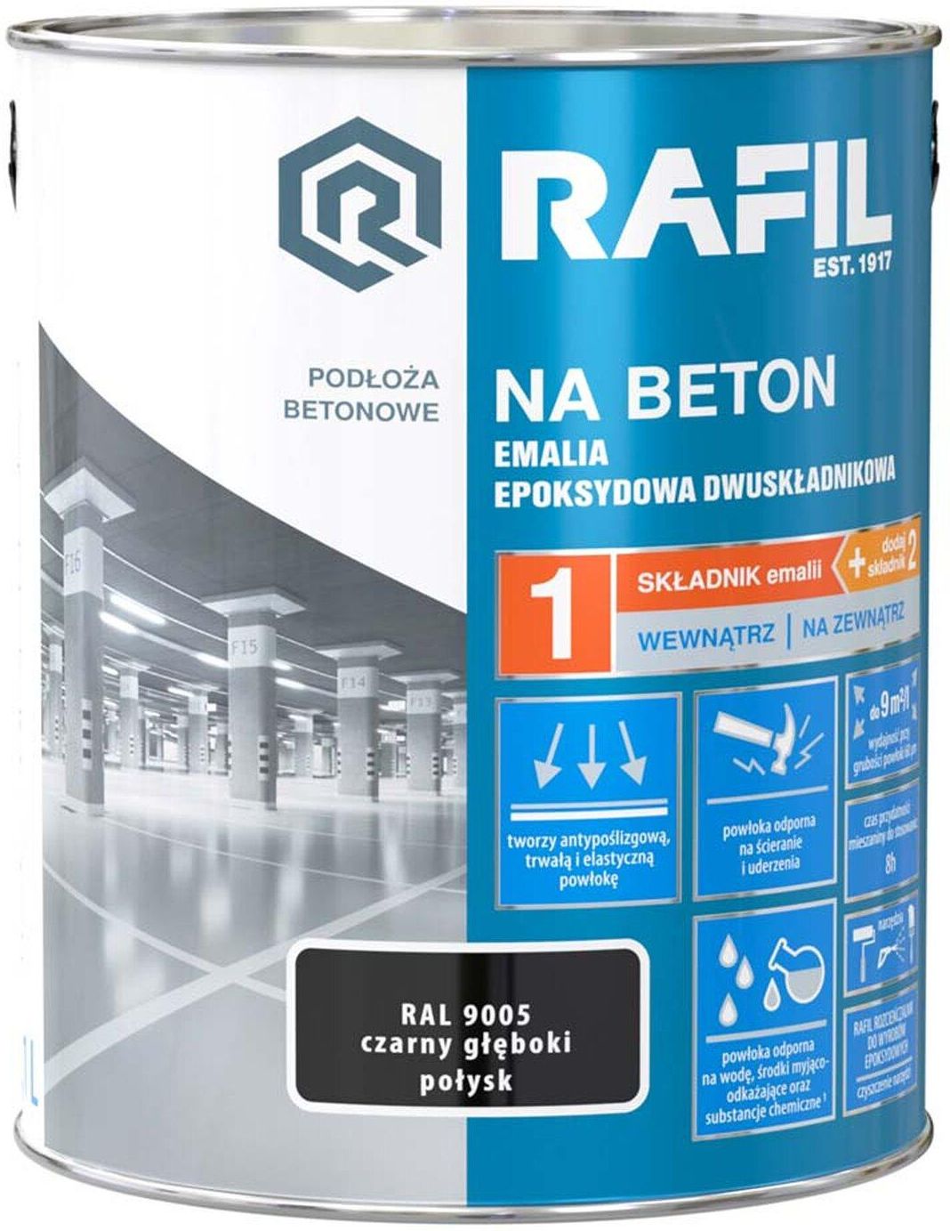 Farba Rafil Na Beton RAL9005 czarna 2,1L - Opinie i ceny na Ceneo.pl