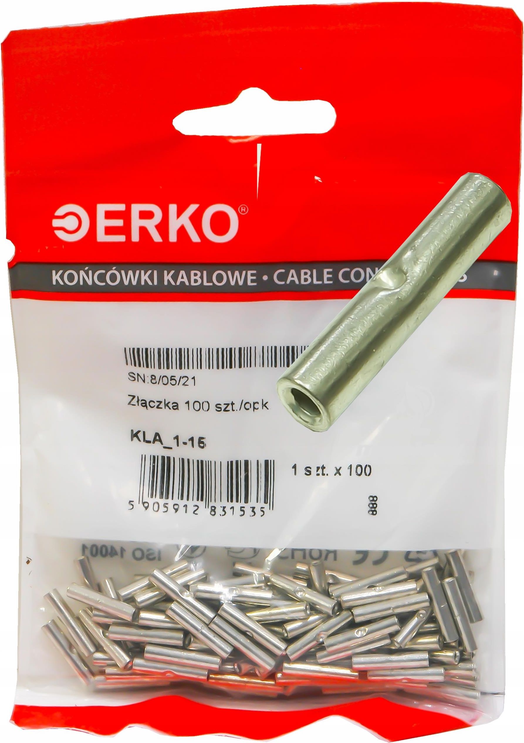 Erko Złączka Mufa Kablowa Tulejka Cu Kla 1-15 100Szt. 1 - Opinie i ceny ...