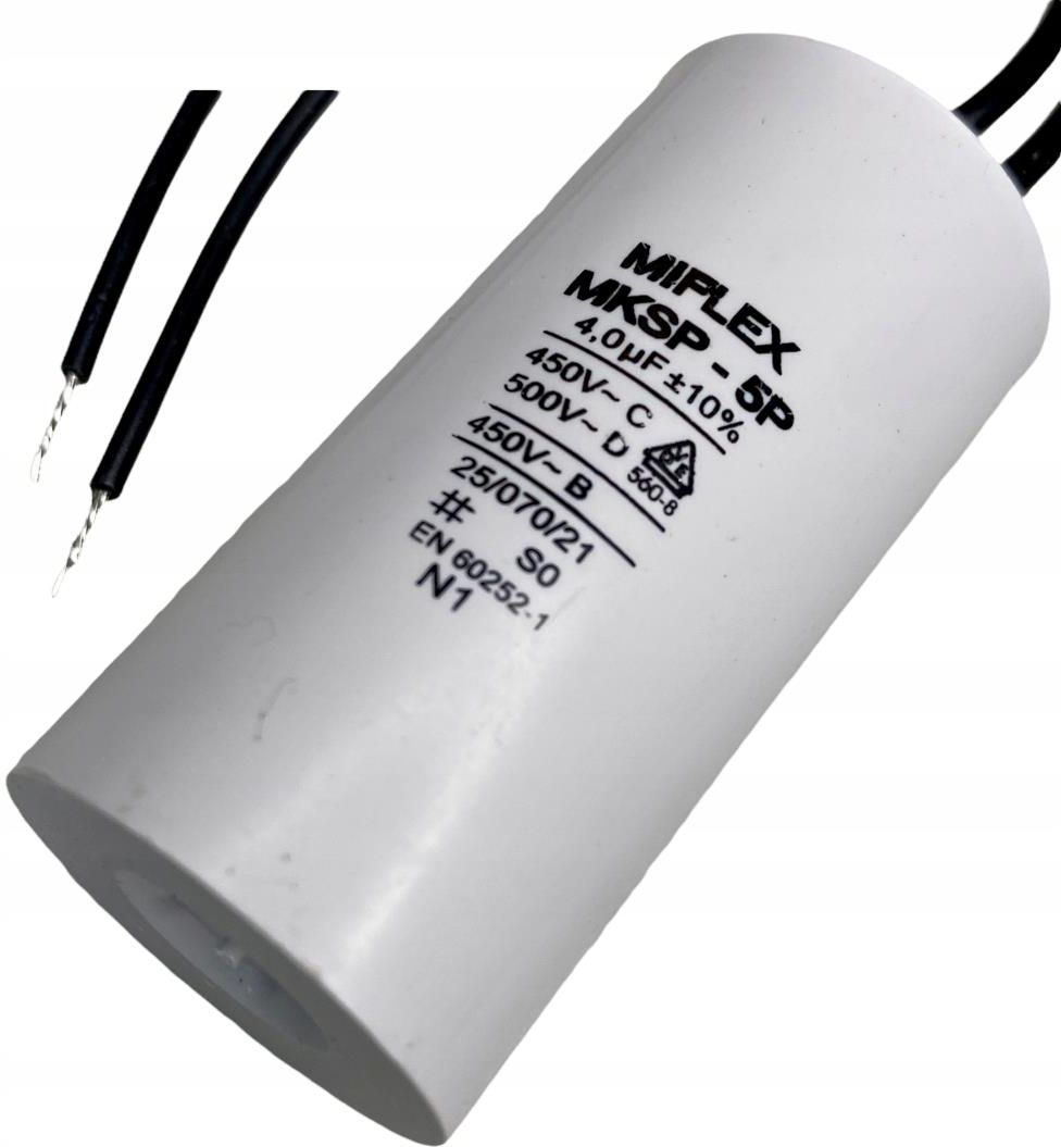 Miflex Kondensator Silnikowy 4Uf 450V Polski V7 - Opinie i ceny na Ceneo.pl