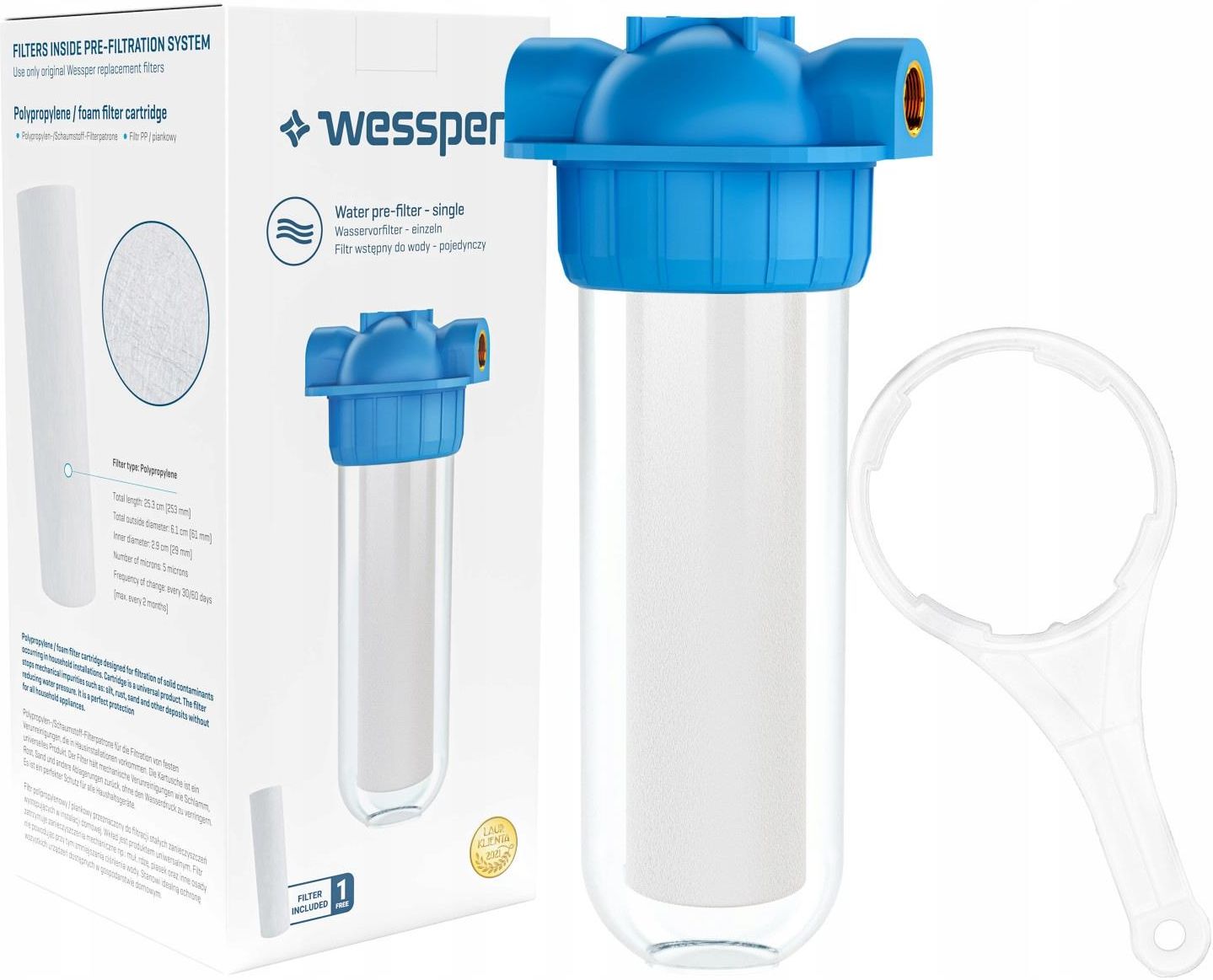 Wessper Filtr Do Wody Korpus 3/4'' Uchwyt 10' WES6013 - Opinie i ceny na Ceneo.pl