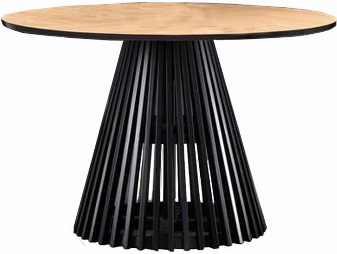 Hl Stół Okrągły 120Cm Dąb Naturalny Noga Drewniana Czarna Hlmi - Opinie ...