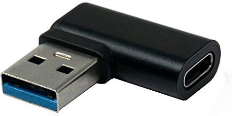 System-S USB 3.1 adapter typu C gniazdo do 3.0 typ A kabel kątowy w ...