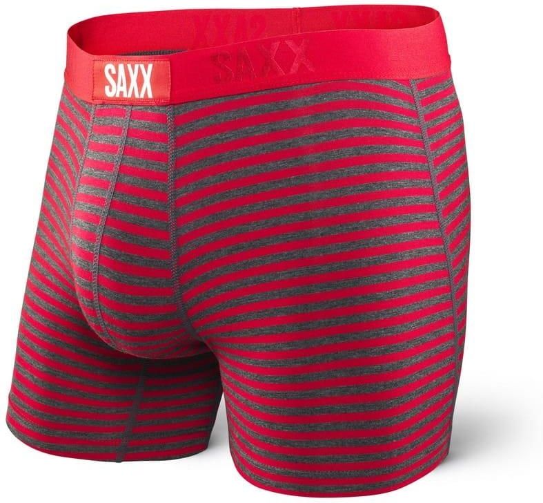 Bokserki Męskie SAXX Vibe Boxer Modern Fit Red Hiker Stripe Szaro ...