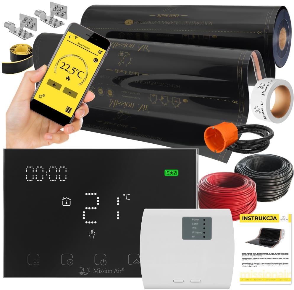Ogrzewanie podłogowe Zestawy z folą grzewczą na podczerwień Black Gold ...
