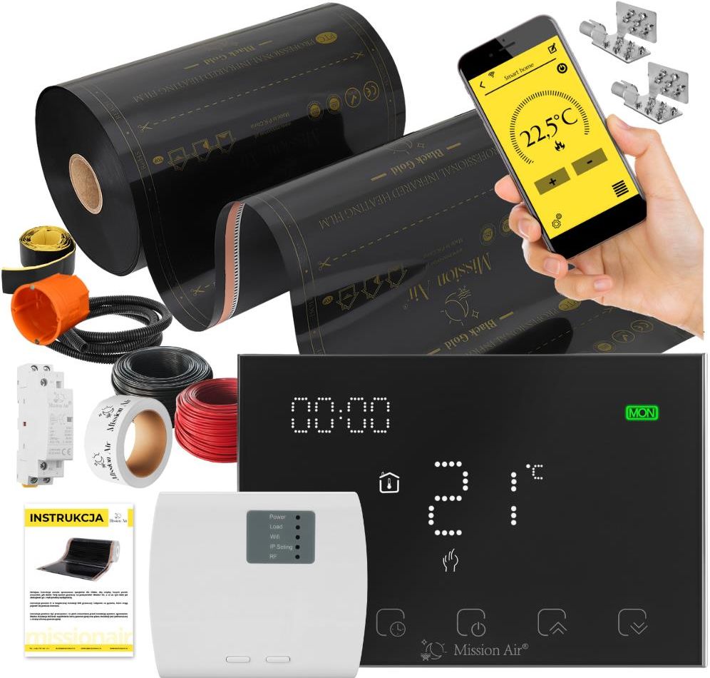 Ogrzewanie podłogowe Zestawy z folią grzewczą na podczerwień Black Gold ...