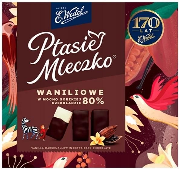 Wedel Ptasie Mleczko Wanilia W Gorzkiej Czekoladzie 340g - Ceny i ...