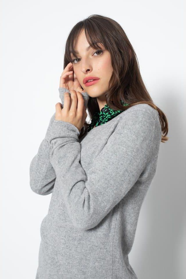 AUTHENTIC CASHMERE Kaszmirowy sweter w kolorze jasnoszarym - Ceny i ...