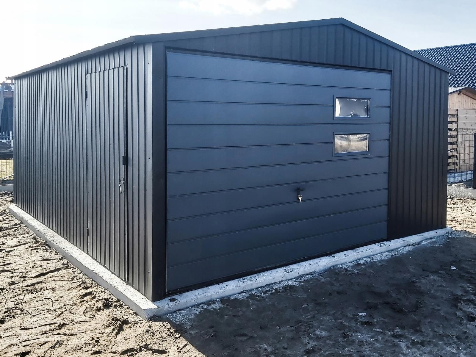 Transtal Garaż Blaszany 8X6M Dwuspadowy Hala Grafit Wiata - Opinie i ...