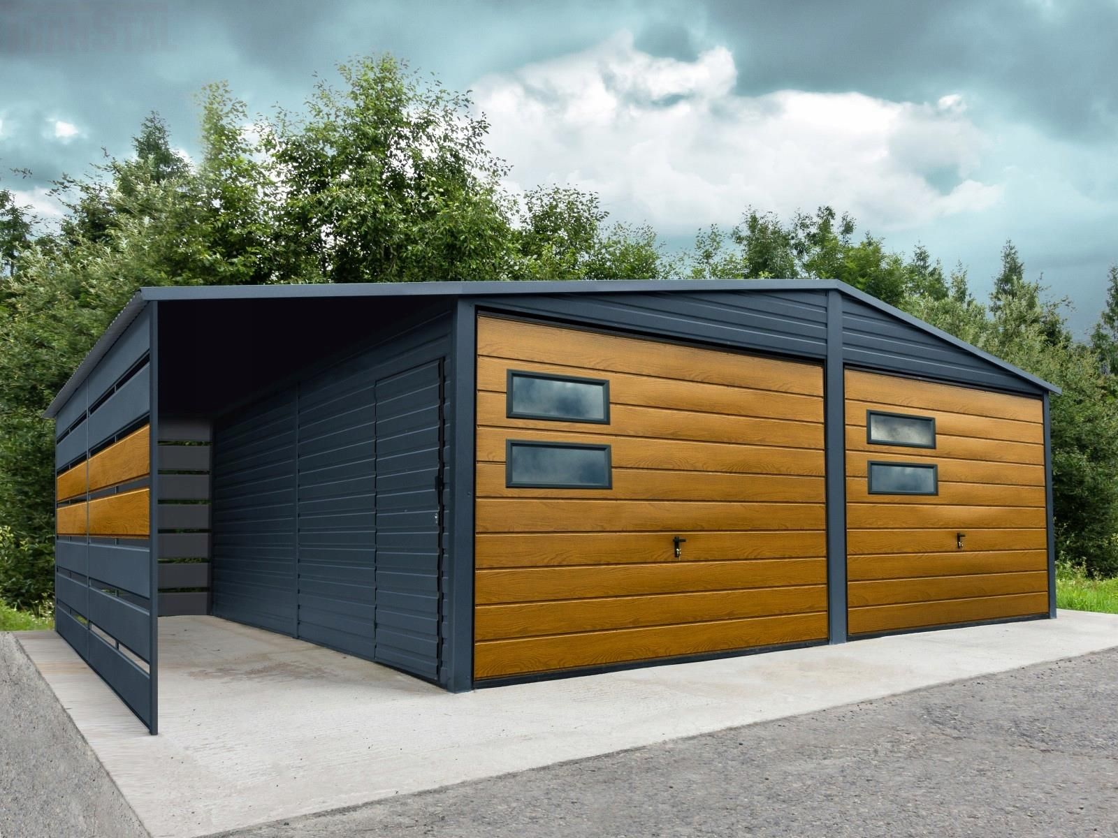 Transtal Garaż Blaszany 8X6M Wiata Zadaszenie Garaże 8X6 - Opinie i ...