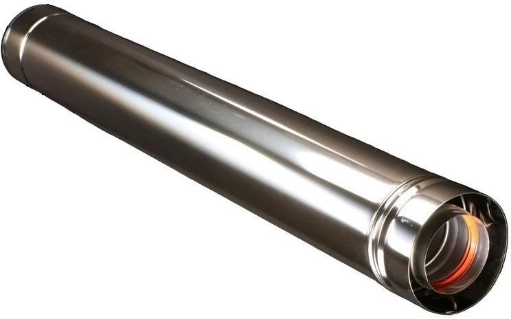 System kominkowy Rura 80/125 1m z uszczelką silikonową, dwuścienna, koncentryczna do kotłów ...
