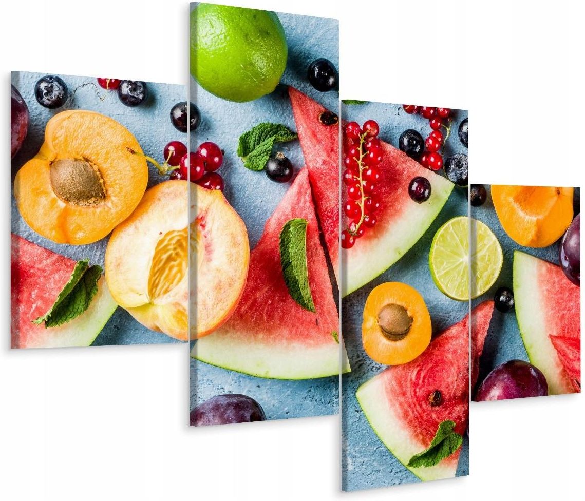 Muralo Obraz 4 Częściowy Arbuz Lato Borówki Mięta 80X50 - Opinie i ...