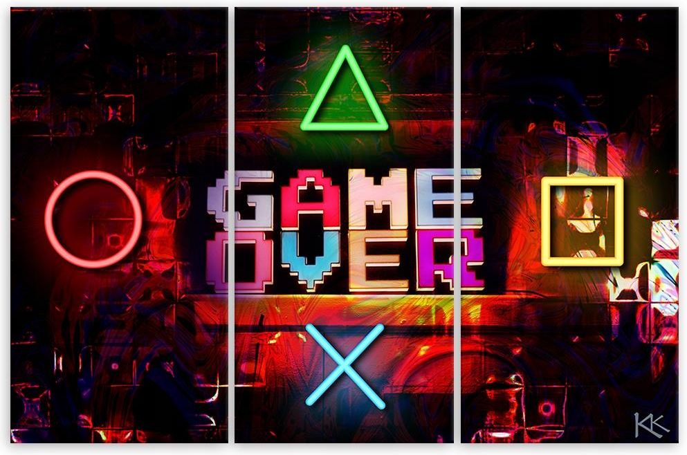 Feeby Obraz Tryptyk Napis Game Over Dla Gracza 60X40 - Opinie i ...