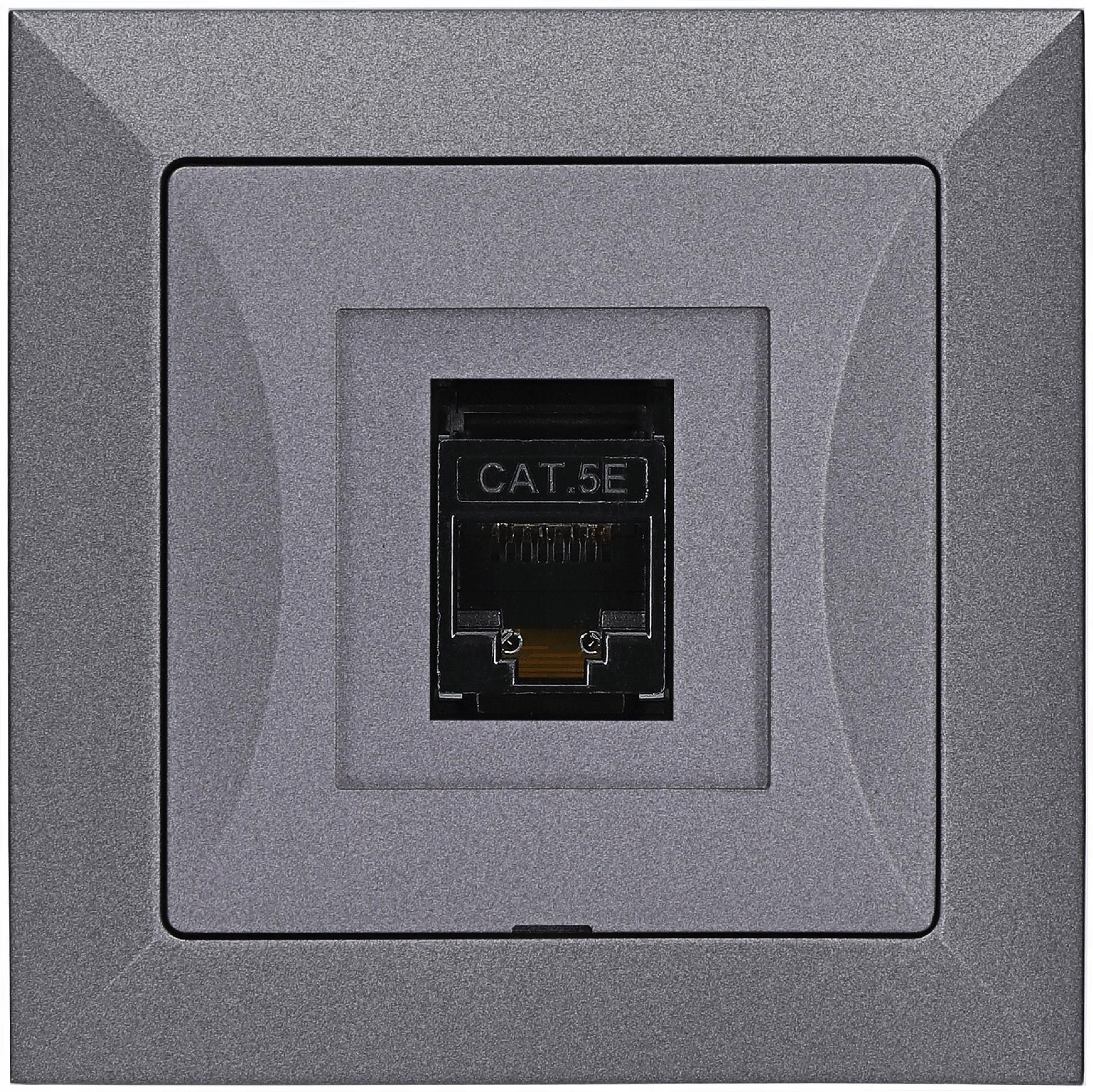 Gniazdo elektryczne Gniazdo internetowe LAN RJ45 8-PIN OPAL grafit ...