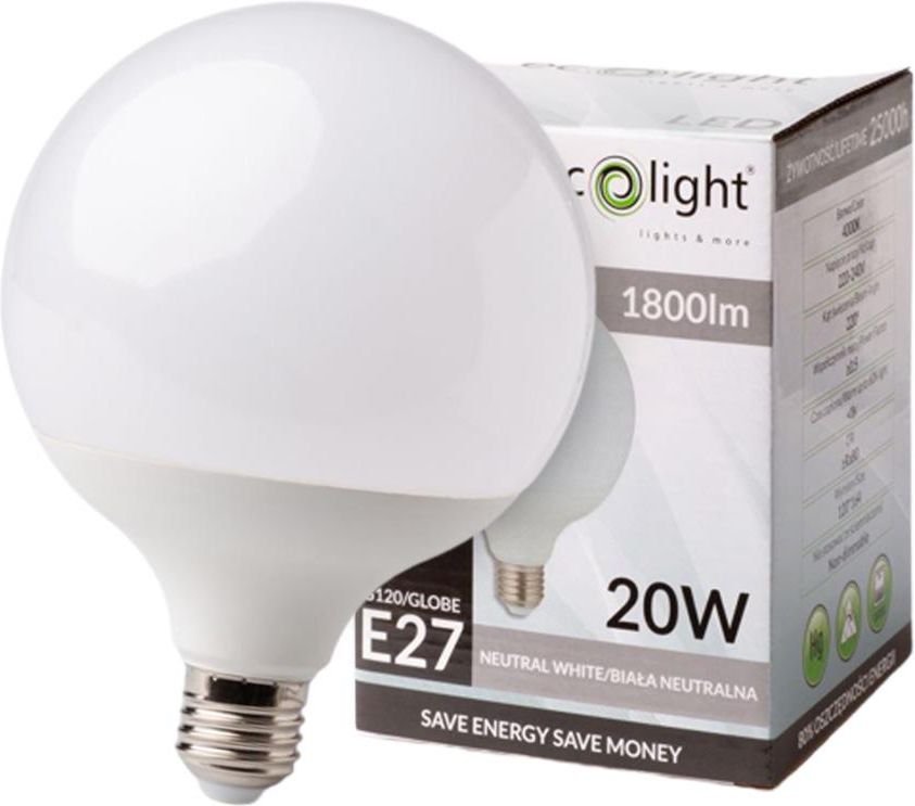 Żarówka Led E27 Globe 20W 4000K Neutralna 20W190W (ŻARÓWKALEDE27GLOBE ...