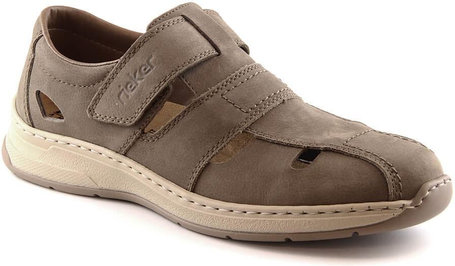 Skórzane półbuty męskie letnie jasno brązowe Rieker 14369-25 - Ceny i ...