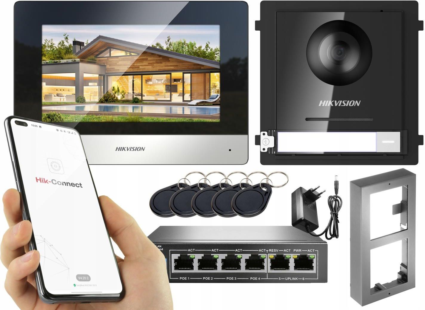 Videofon Hikvision 1080p KD8003 Black + KH6830 + 1E - Opinie i ceny na ...