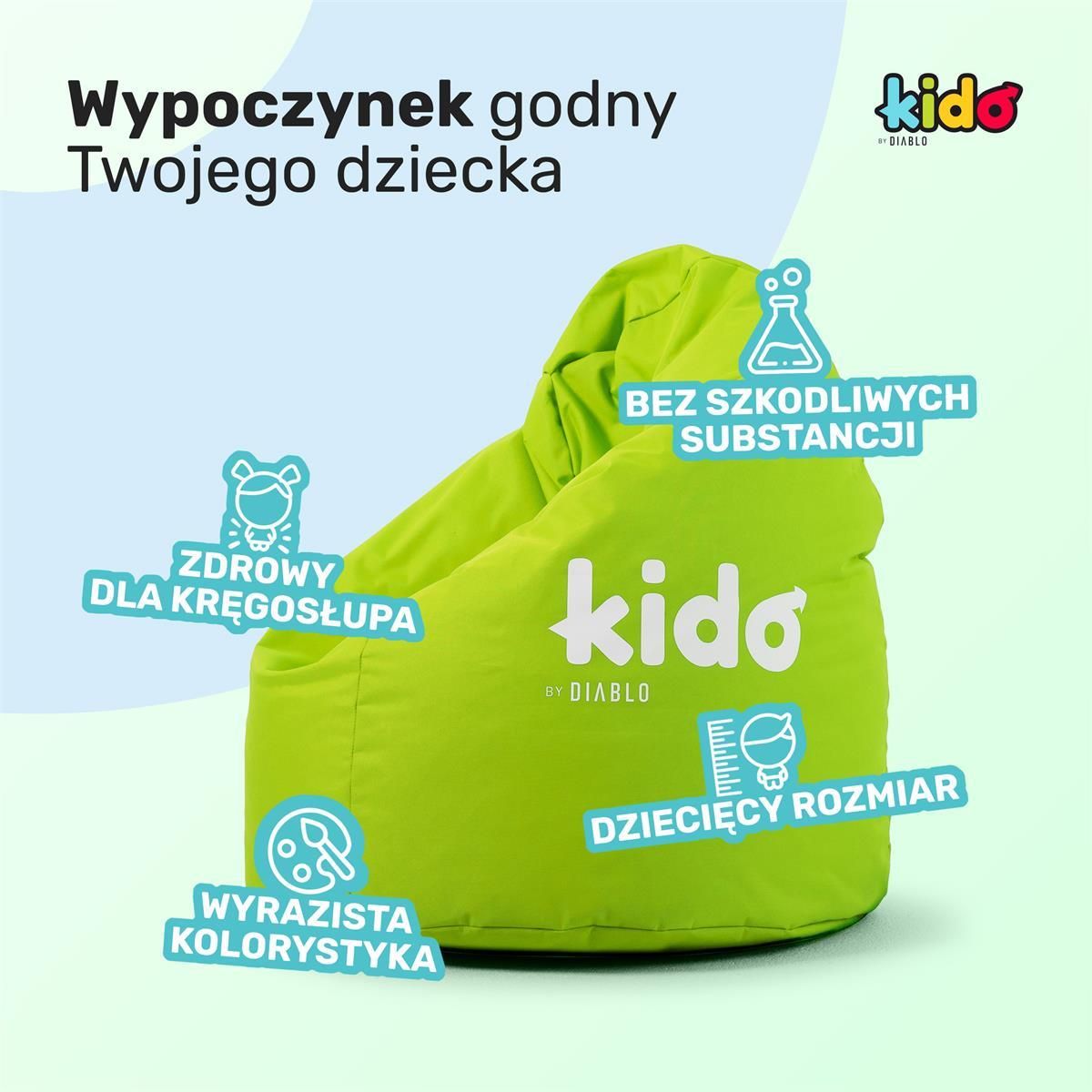 Fotel dla gracza Diablo Chairs Pufa Kido Zielony - Ceny i opinie - Ceneo.pl