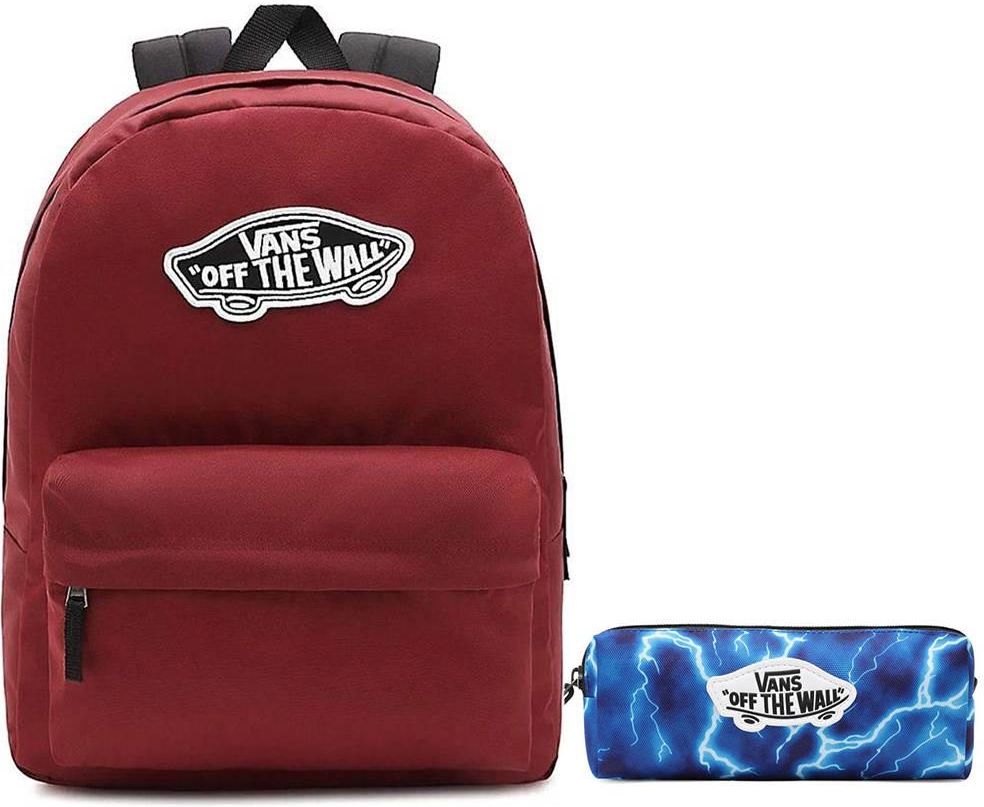 Vans Plecak Szkolny Młodzieżowy Realm Backpack Bordowy + Piórnik Otw ...