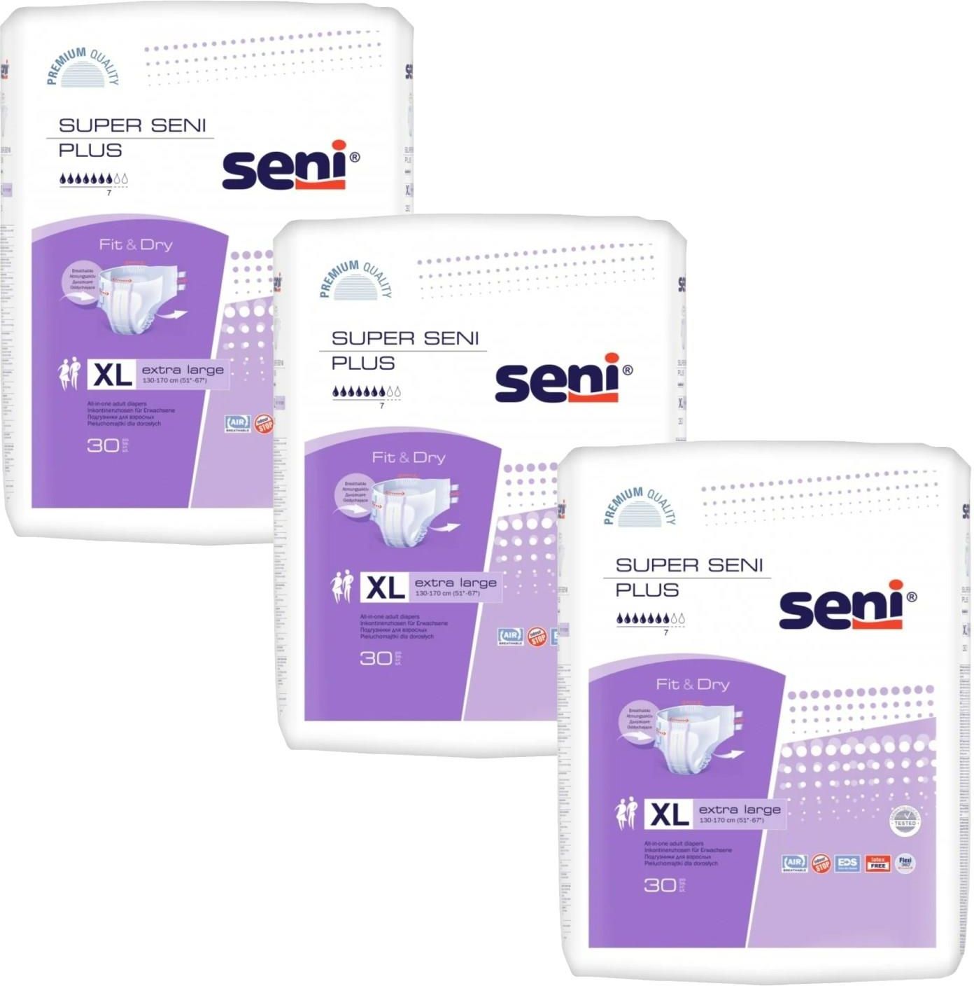 Seni pieluchomajtki Super Seni Plus rozmiar XL 3x30szt. - Opinie i ceny ...