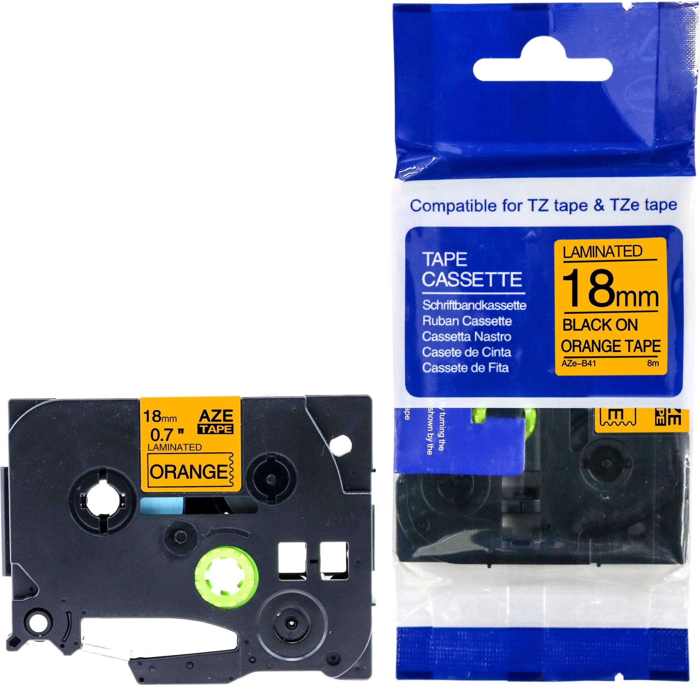 Taśma barwiąca Aimotech Taśma Do Brother Fluo Pomarańcz Tze B41 18Mm ...