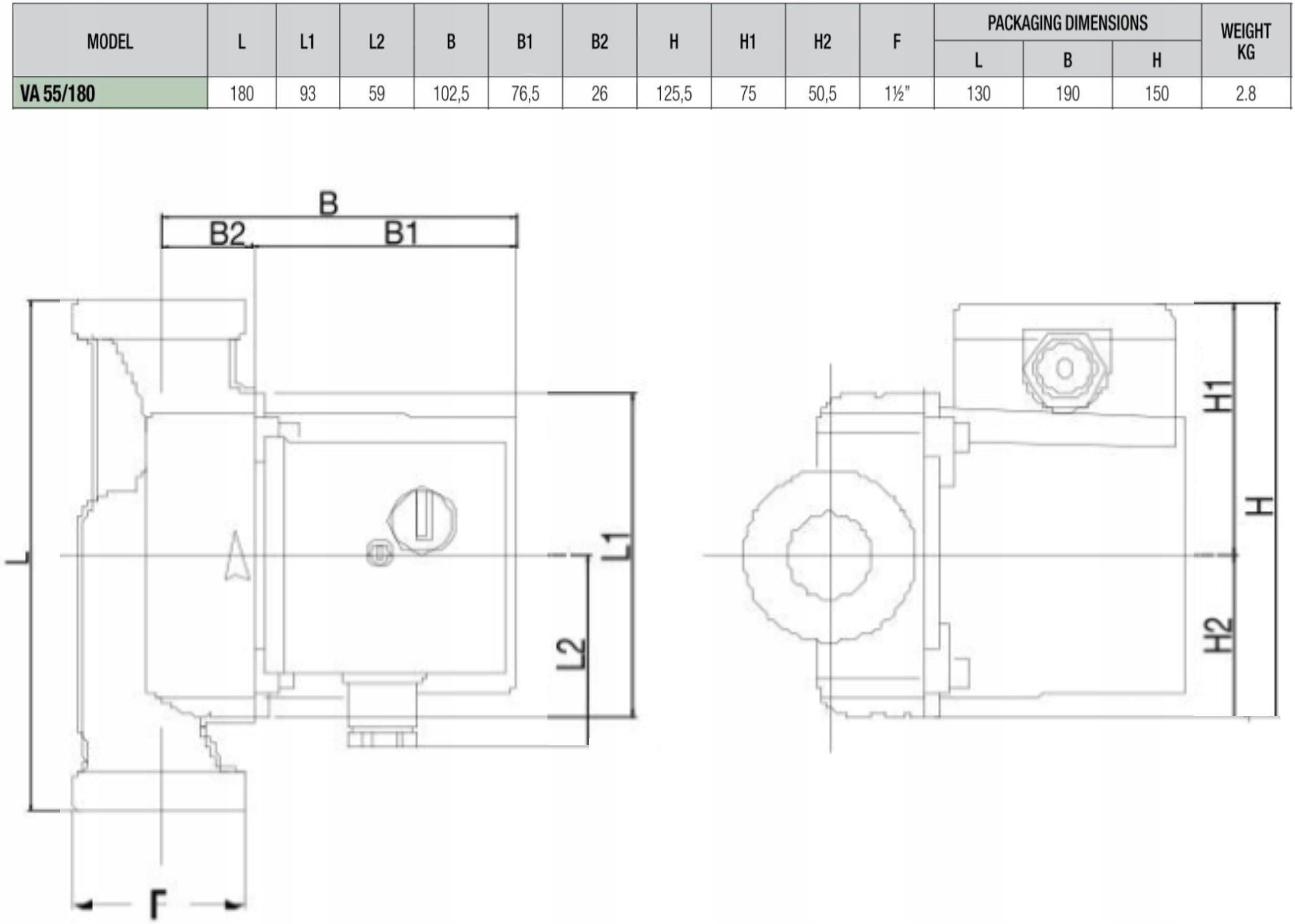 Dab Pumps Pompa Obiegowa Cyrkulacyjna VA55/180 505132182 - Opinie i ceny na Ceneo.pl