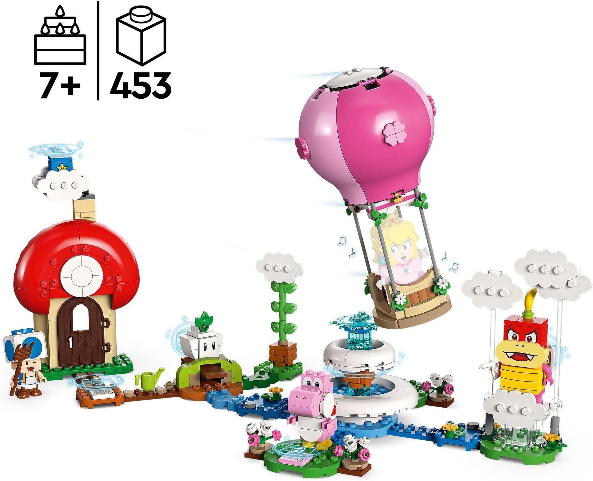 LEGO Super Mario 71419 Peach – lot balonem i ogródek – zestaw ...
