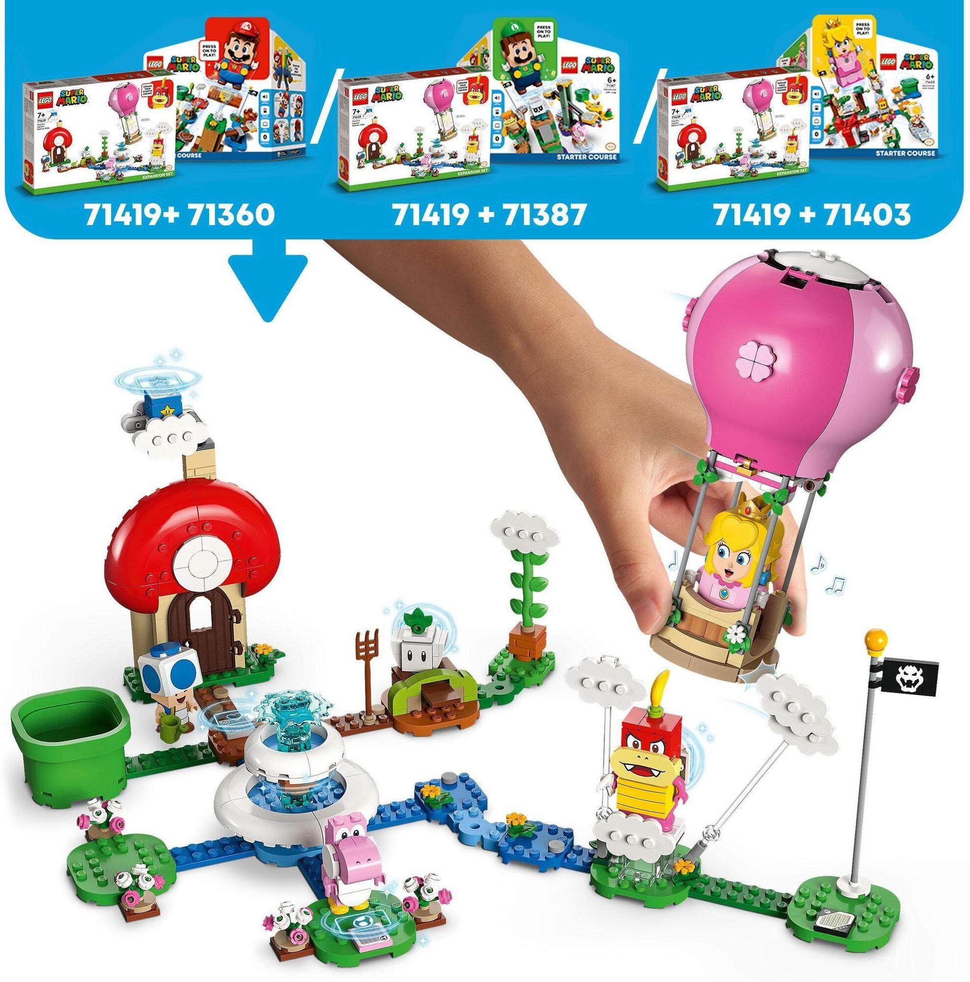 LEGO Super Mario 71419 Peach – lot balonem i ogródek – zestaw ...