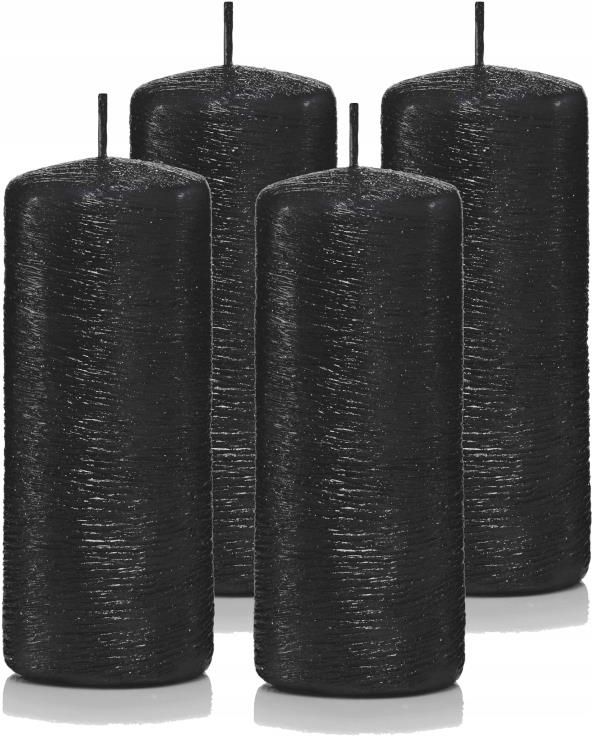 Drobo Zestaw 4 Szt Świeczki Świece 10 Cm Walec Czarne 29805ce6-2124 ...