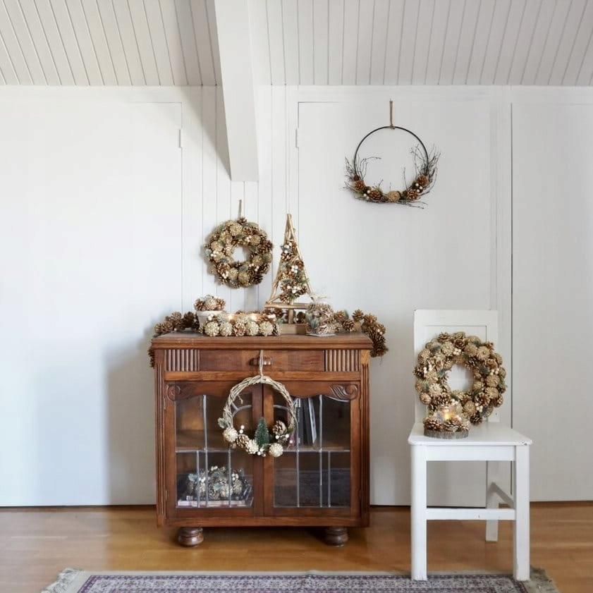 Lux Decorations Wianek Świąteczny Dekoracja Na Drzwi Złoty 30 Cm ...