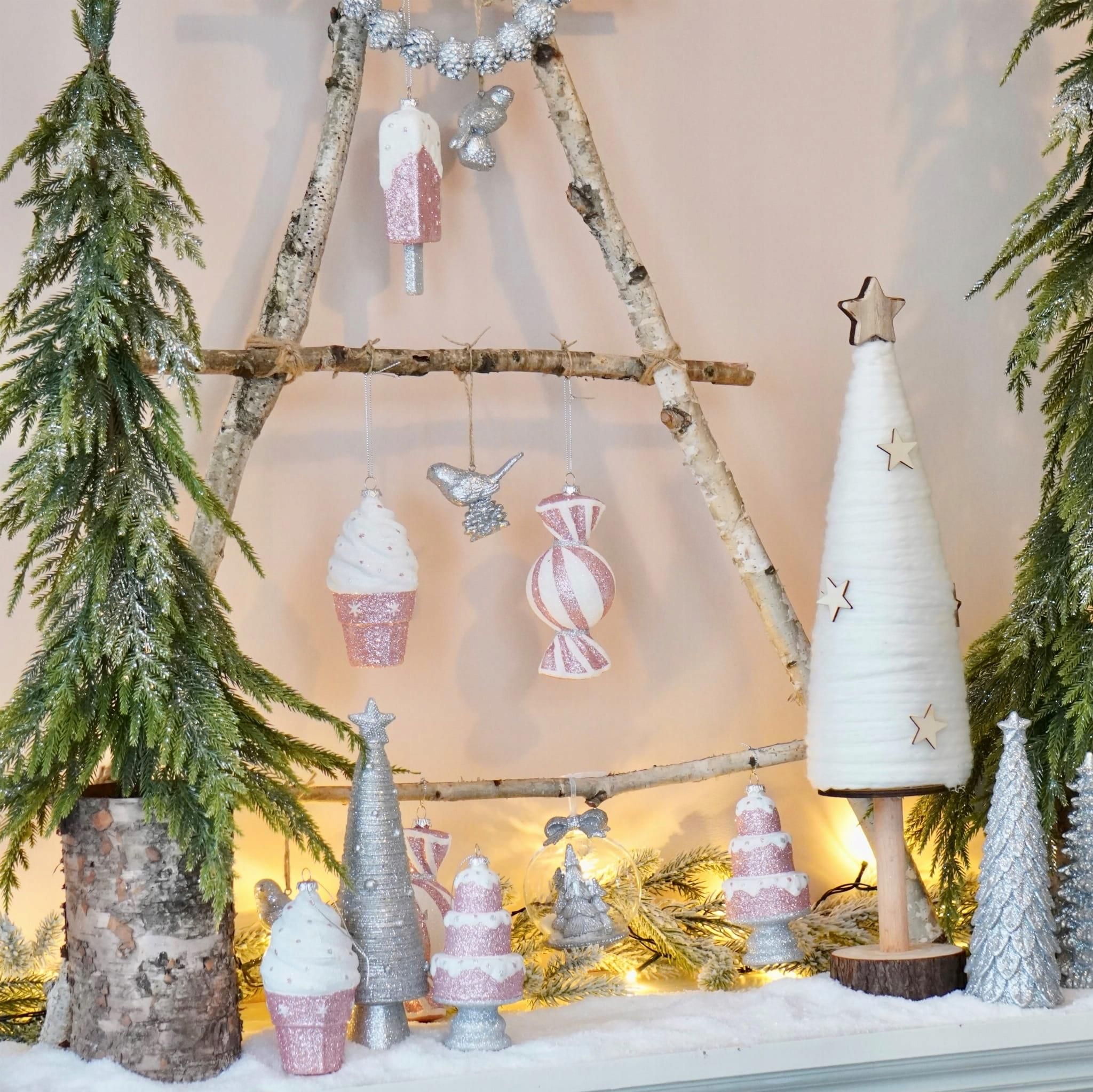 Lux Decorations Zawieszka Bombka Słodycze 4 Sztuki Zestaw Brokat ...