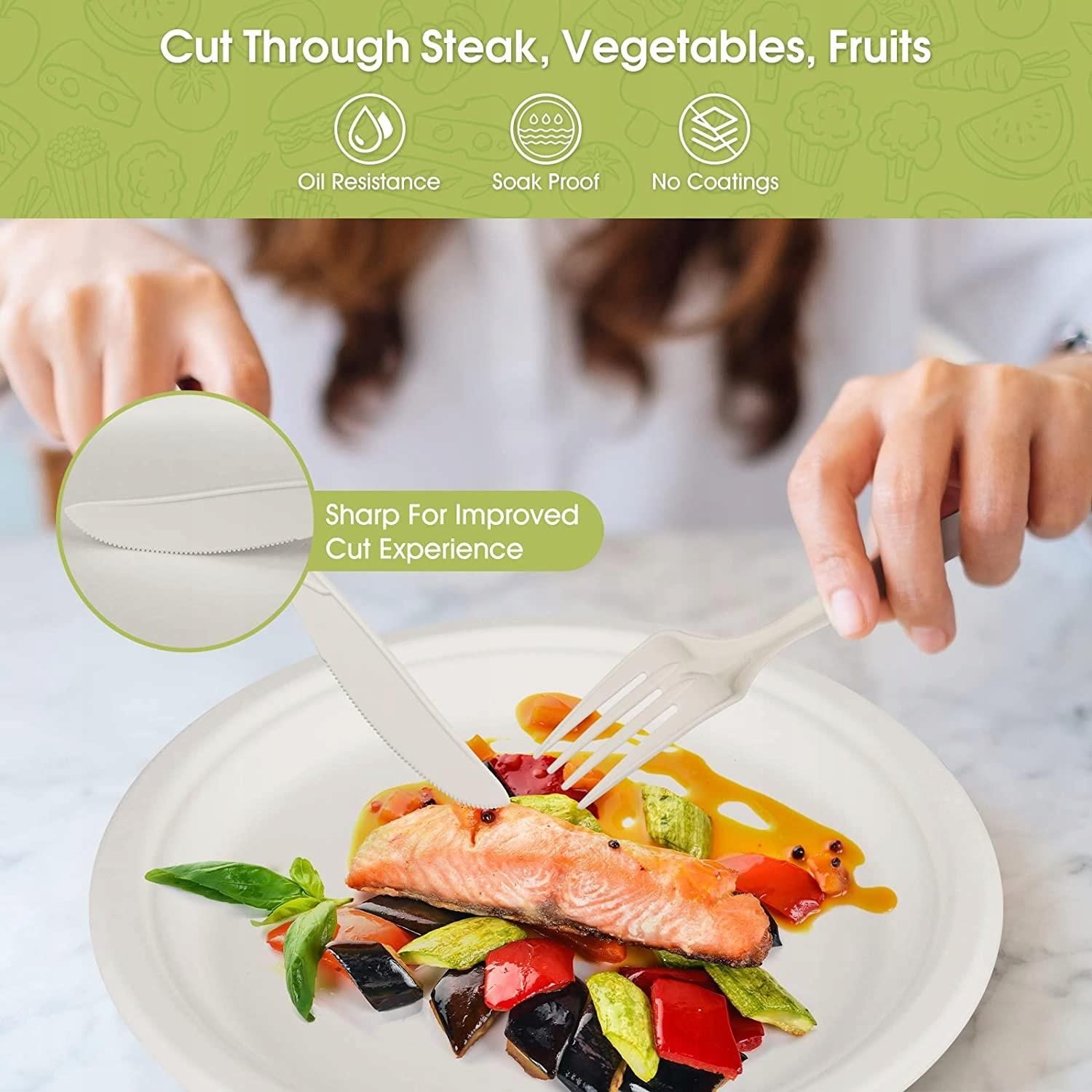 Zestaw Jednorazowy Biodegradowalny 125szt. Ruyit - Ceny i opinie - Ceneo.pl