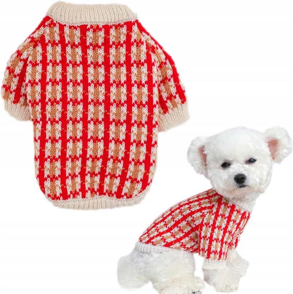 Petinio Stylowy Sweter Dla Psa W Czerwona Kratę Luca S 31018886 - Ceny ...