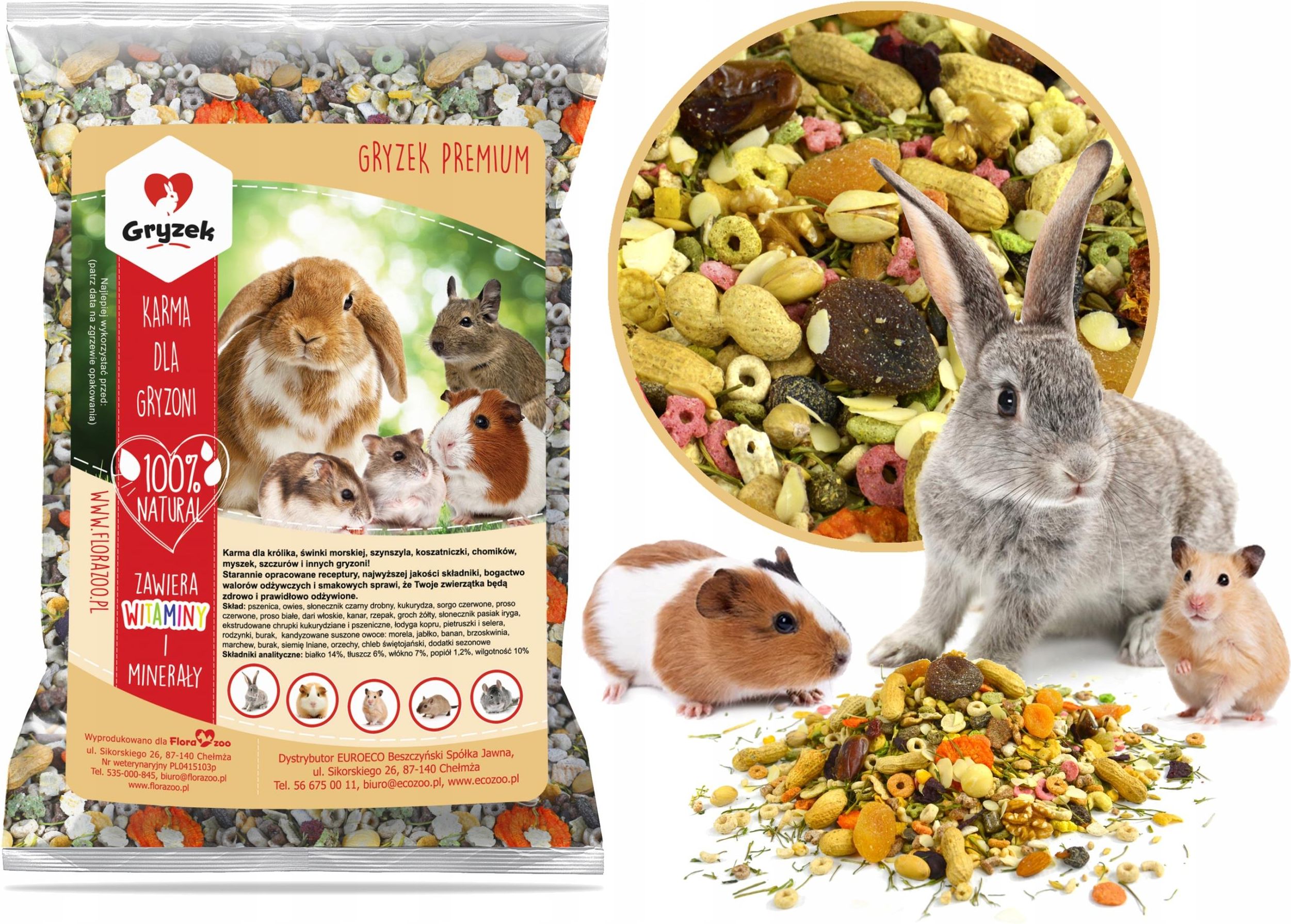 Gryzek Karma Dla Gryzoni Królika Chomika Świnki Kawii 1Kg - Ceny i ...