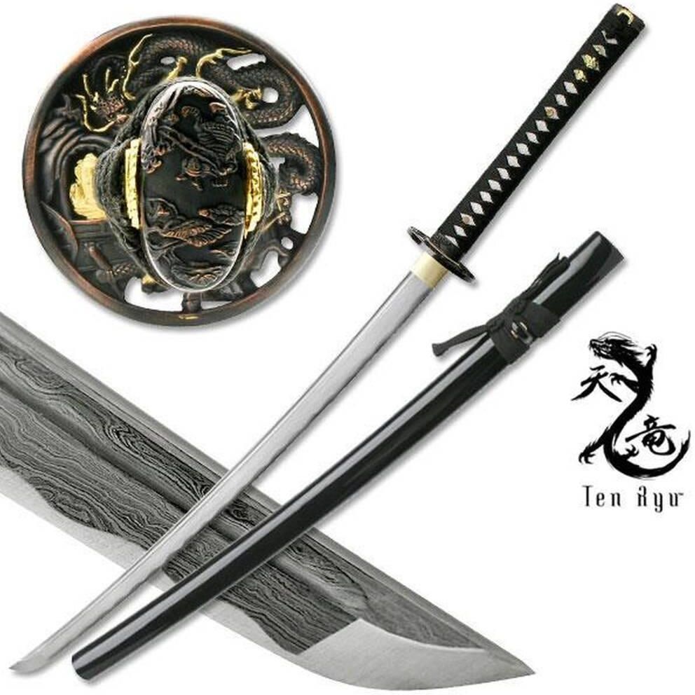 Master Cutlery Prof Japoński Miecz Katana Ze Stali Damasceńskiej Maz ...