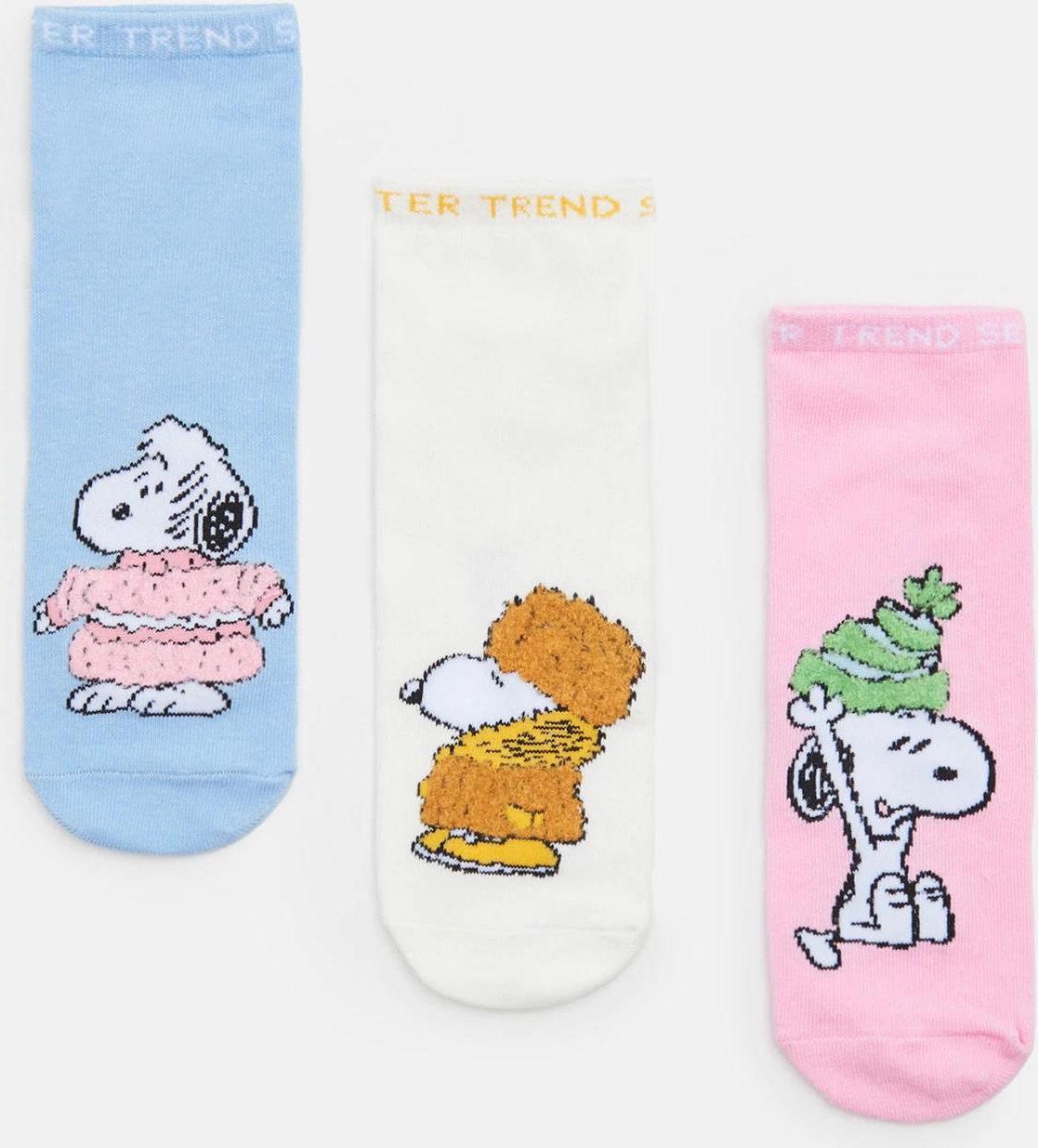 Sinsay - Skarpetki bawełniane Snoopy 3 pack - Wielobarwny - Ceny i opinie - Ceneo.pl