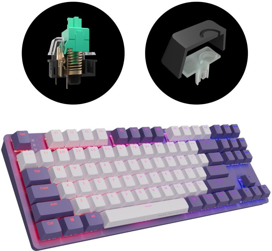 Klawiatura Dark Project KD87A Skeleton Violet/White ABS G3MS Sapphire ...