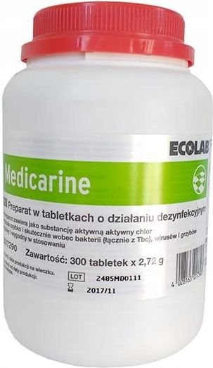 Ecolab Tabletki Do Dezynfekcji Medicarine 300szt. Chlor - ceny i opinie ...