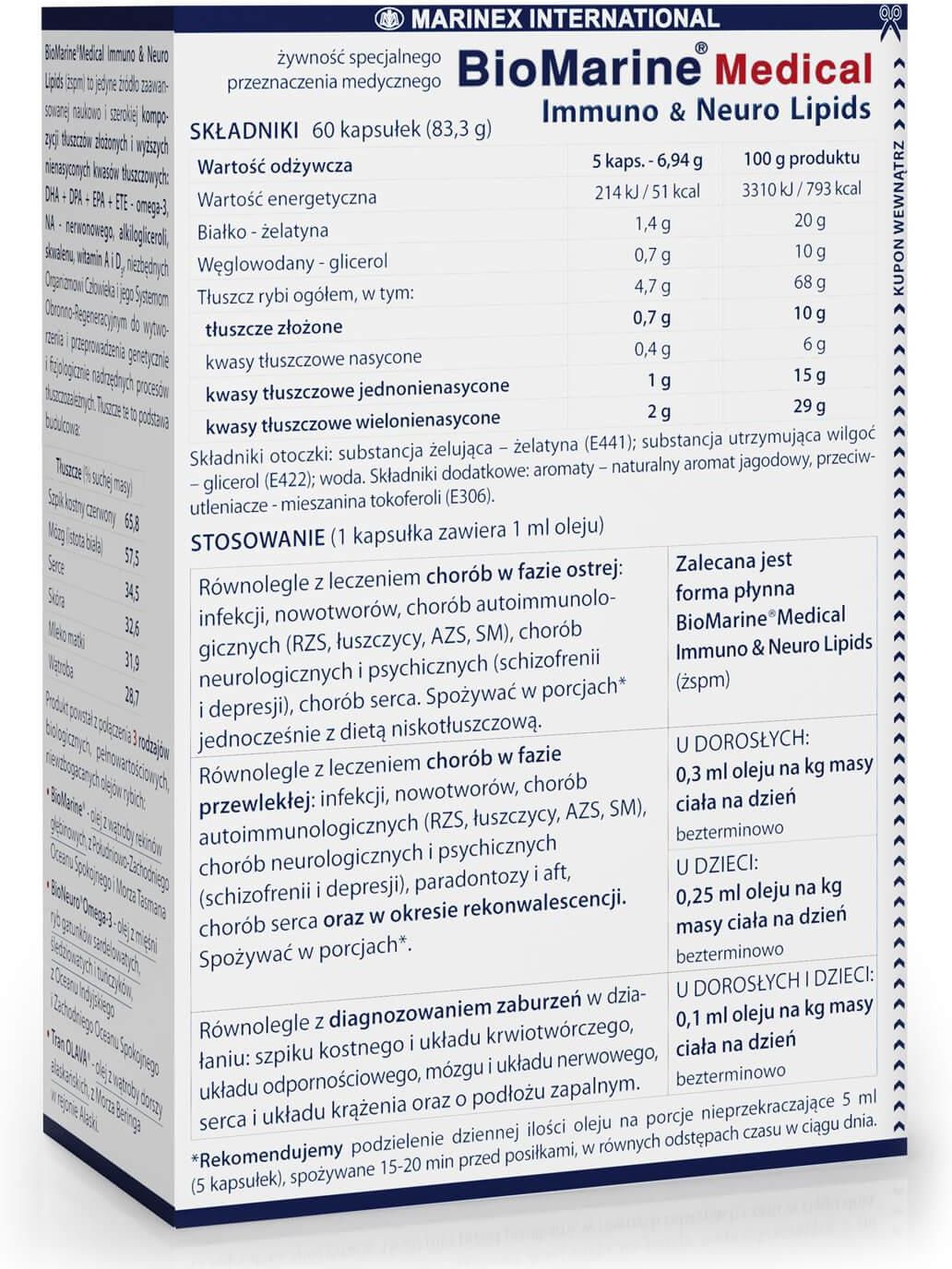 Marinex Biomarine Medical Immuno Neuro Lipids (Epa, Dha I Omega-3) 2X60 ...