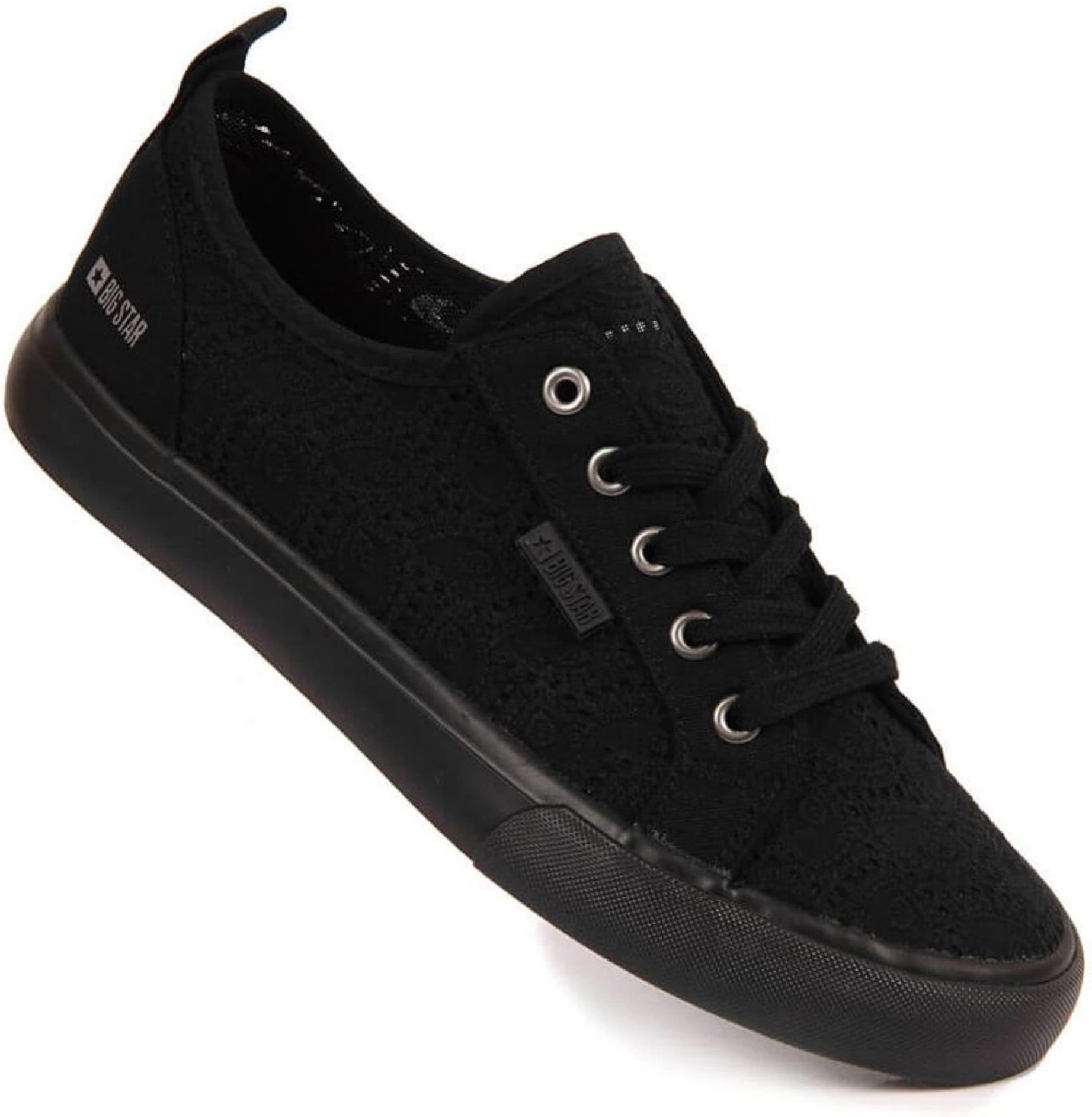 Trampki niskie koronkowe Big Star W JJ274064 (kolor Czarny, rozmiar 38 ...