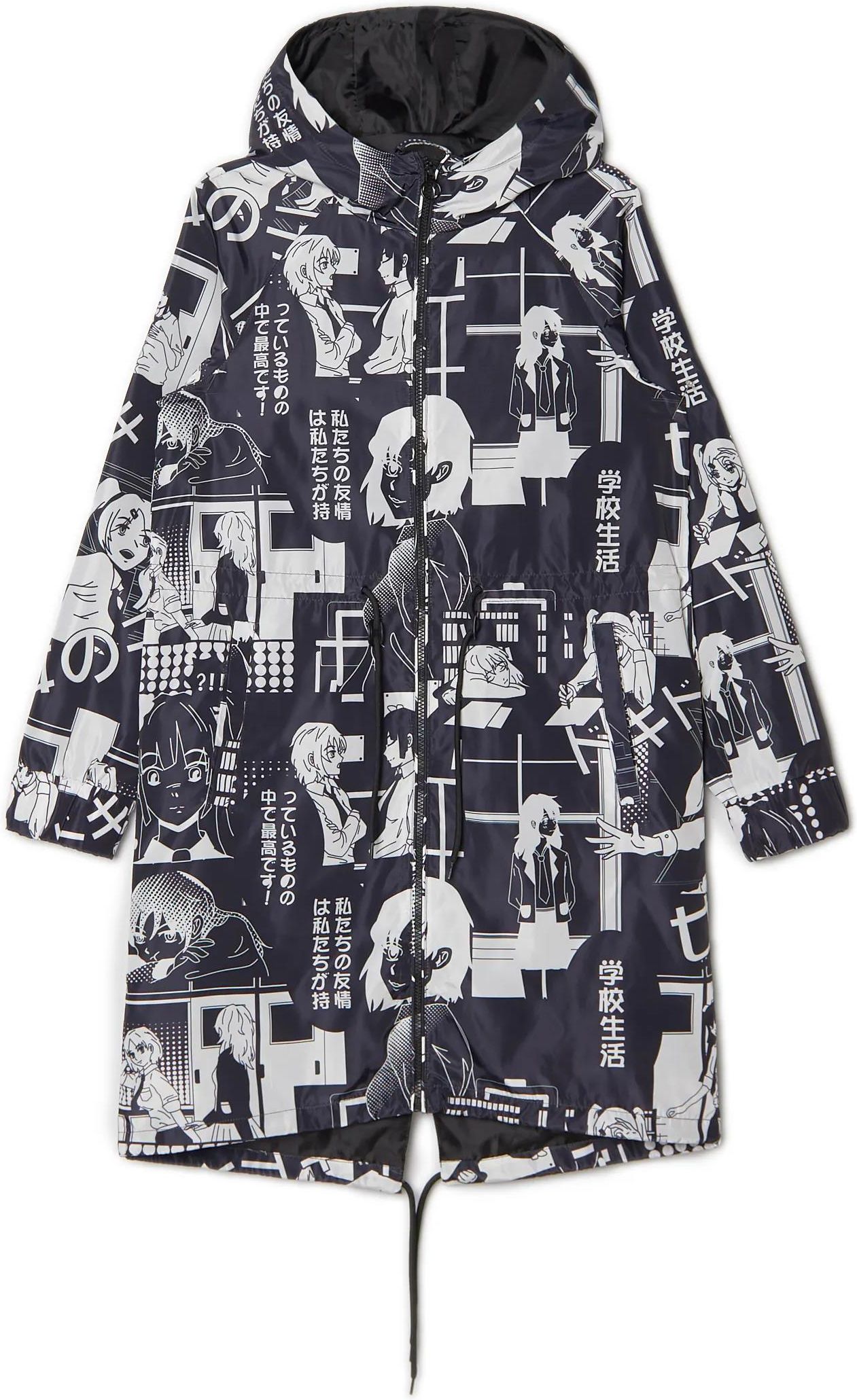 Cropp - Parka z nadrukiem anime - Czarny - Ceny i opinie - Ceneo.pl