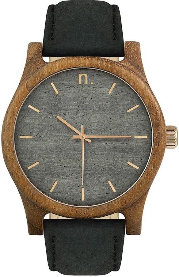 Neat Brand z drewna z szarą tarczą i złotymi wskazówkami - Zegarki ...