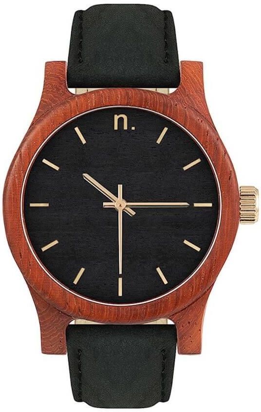 Neat Brand Klasyczny damski drewniany na skórzanym pasku - Zegarki ...