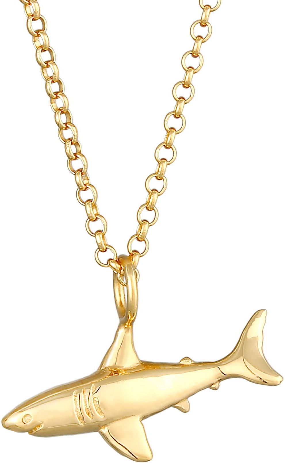 Elli Naszyjnik Damski z zawieszką Shark Ocean Summer Trend w pozłacanym ...