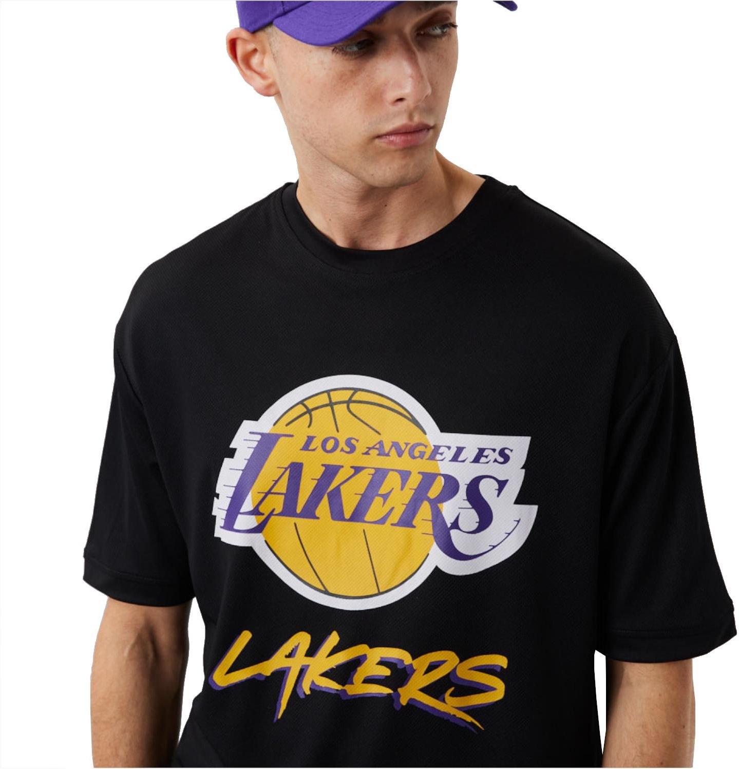 T-shirt, koszulka męska New Era NBA Los Angeles Lakers Script Mesh Tee ...