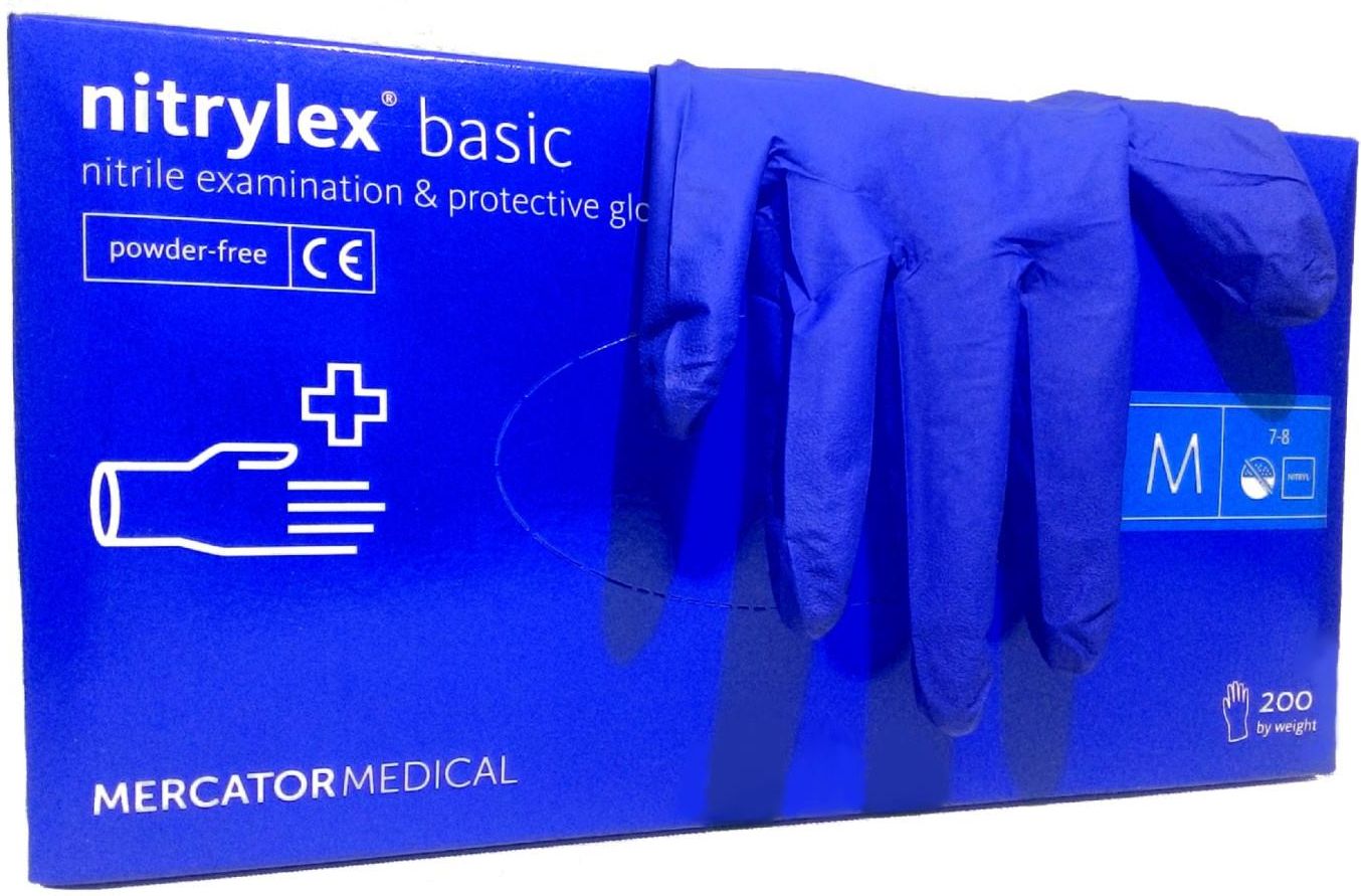 Mercator Medical Nitrylex Basic Rękawice Nitrylowe (Bez Pudru) Granatowe 100szt. M - Ceny i ...