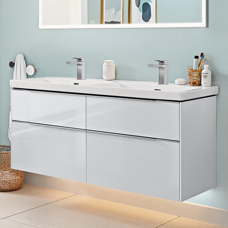 Villeroy & Boch Subway 3.0 podwójna umywalka z szafką i lustrem ...