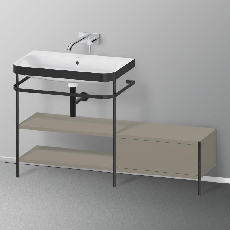 Duravit Happy D.2 Plus umywalka z metalową konsolą z 2 półkami i szafką ...