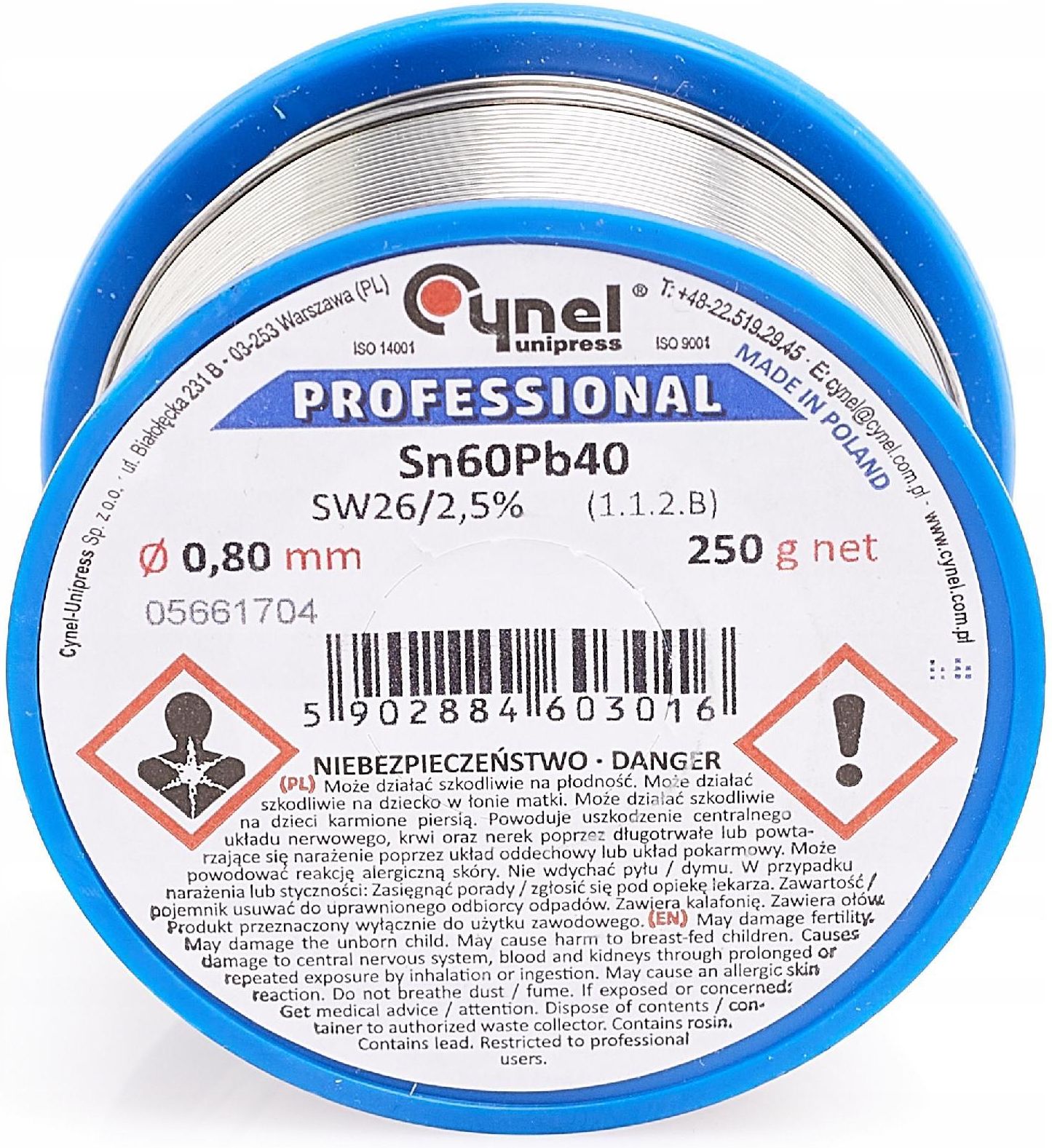 Cynel Cyna Z Topnikiem 0,80Mm 250G Spoiwo Sn60Pb40 01B61889B - Opinie i ...